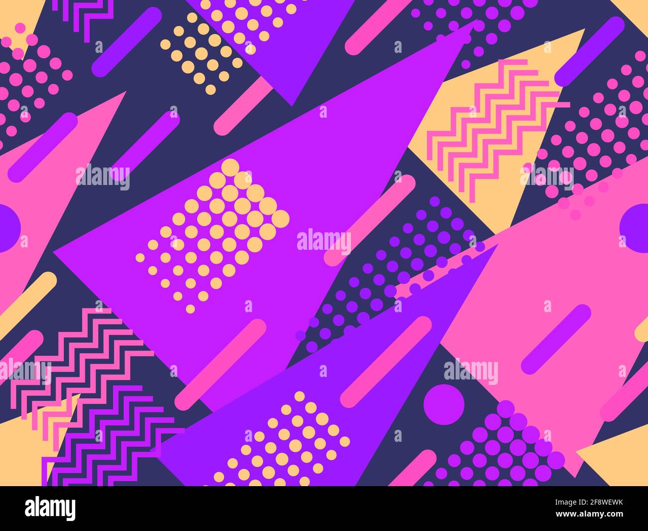Memphis seamless pattern. Geometric elements memphis in the style of 80 ...