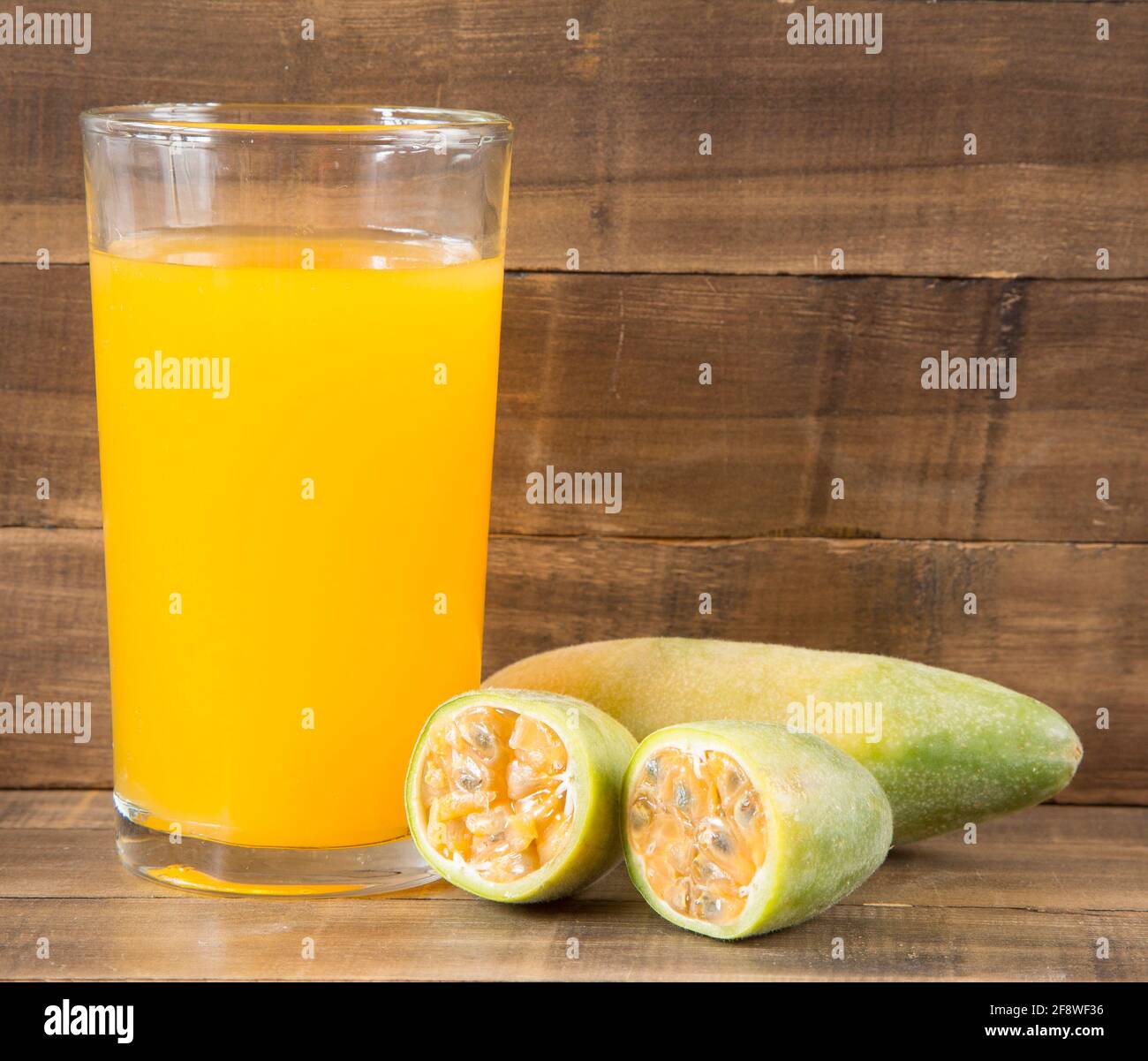 Curuba tropical fruit - Passiflora tripartite Stock Photo - Alamy