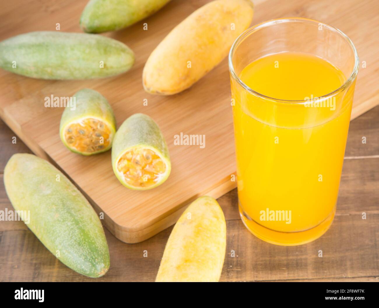 Curuba tropical fruit - Passiflora tripartite Stock Photo - Alamy