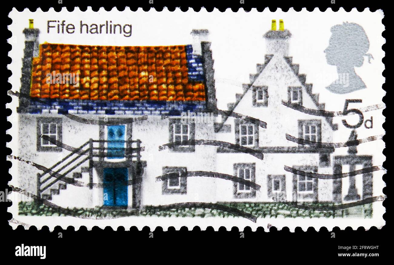 MOSCOW, RUSSIA - OCTOBER 1, 2019: Postage stamp printed in United ...