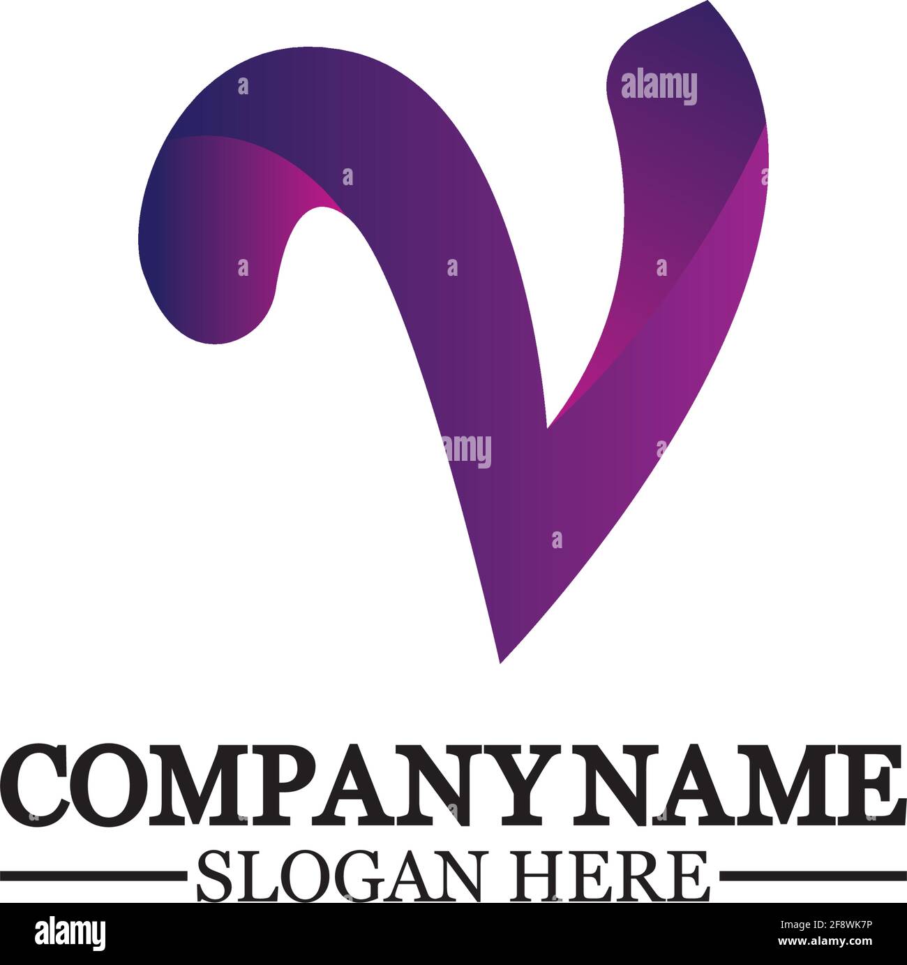 Letter V with Check Mark logo illustration design. Creative Minimal ...