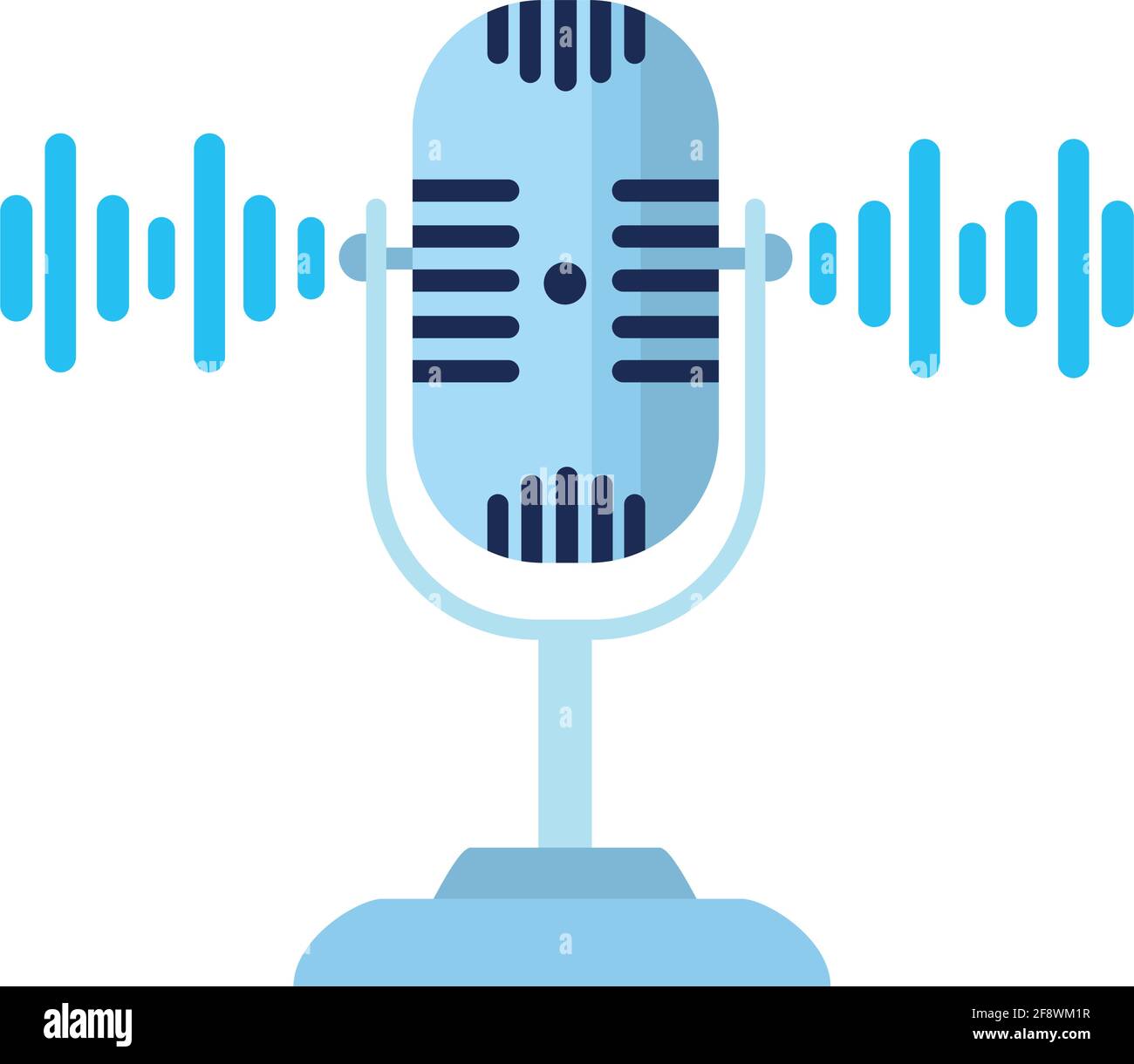 microphone with waves Stock Vector Image & Art - Alamy
