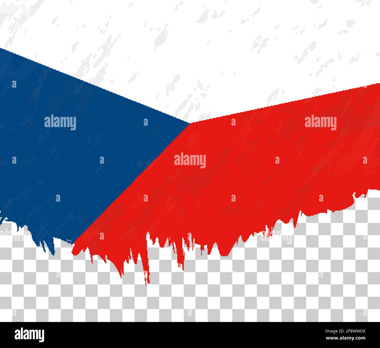 Grunge-style flag of Czech Republic on a transparent background. Vector ...