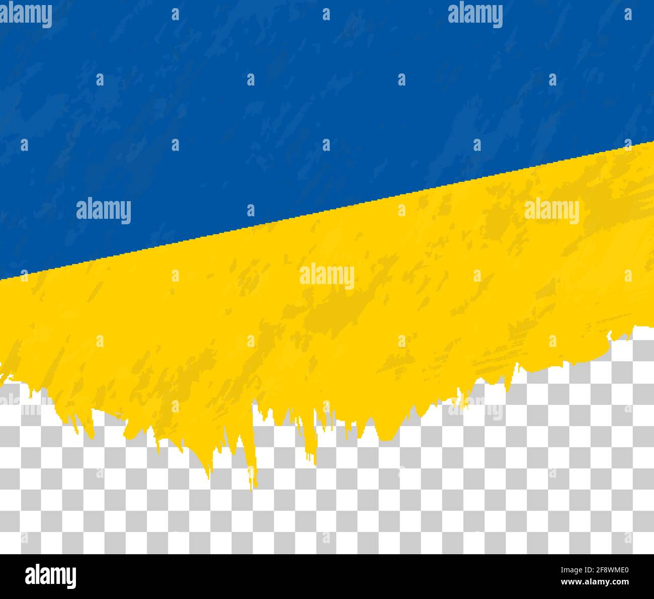 Grunge-style flag of Ukraine on a transparent background. Vector ...