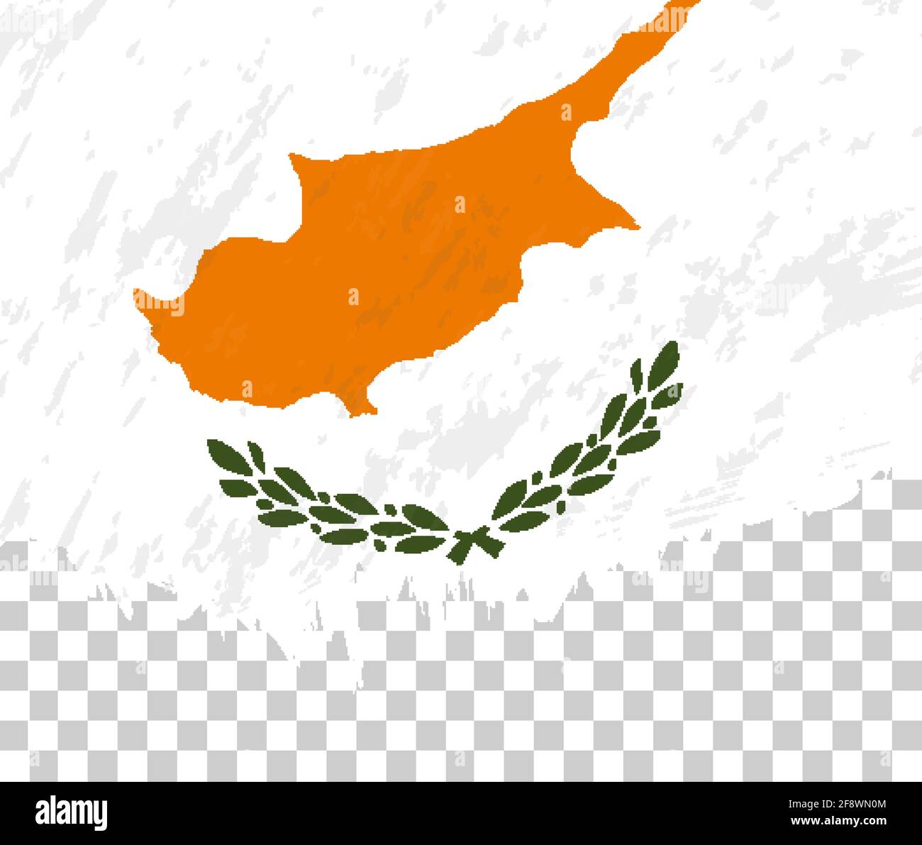 Grunge-style flag of Cyprus on a transparent background. Vector ...