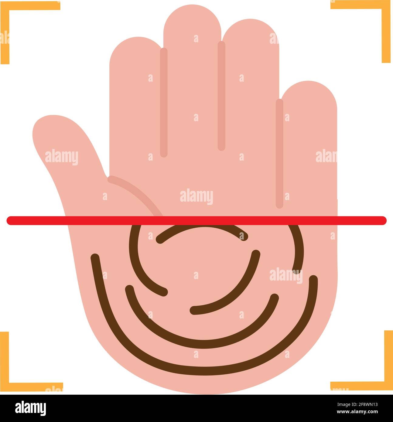 hand print biometric verification Stock Vector Image & Art - Alamy