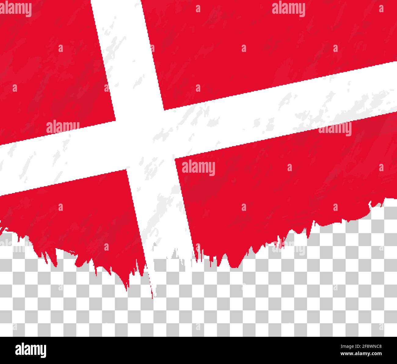 Grunge-style flag of Denmark on a transparent background. Vector ...