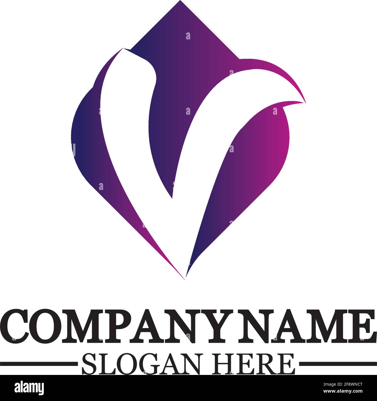 Letter V with Check Mark logo illustration design. Creative Minimal ...