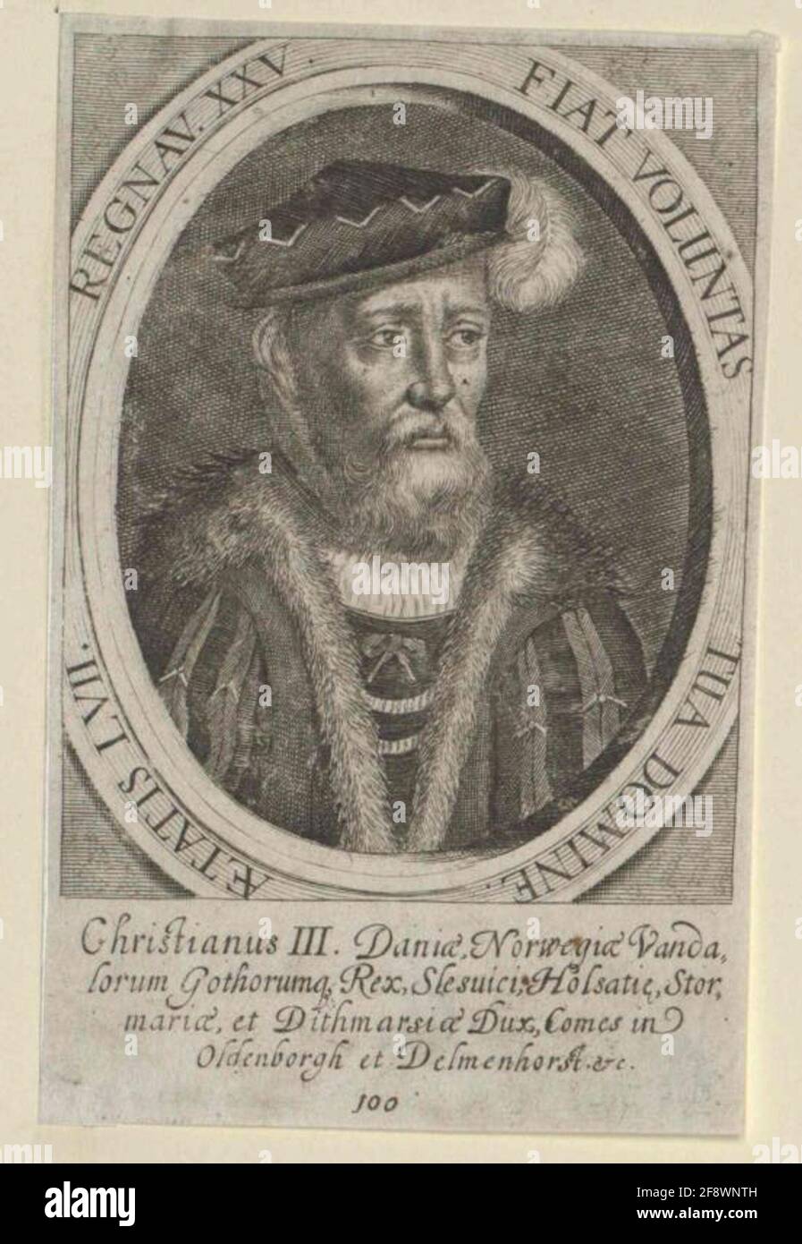 Christian III., King of Denmark Unknown artist dating: 1601/1750 Stock ...