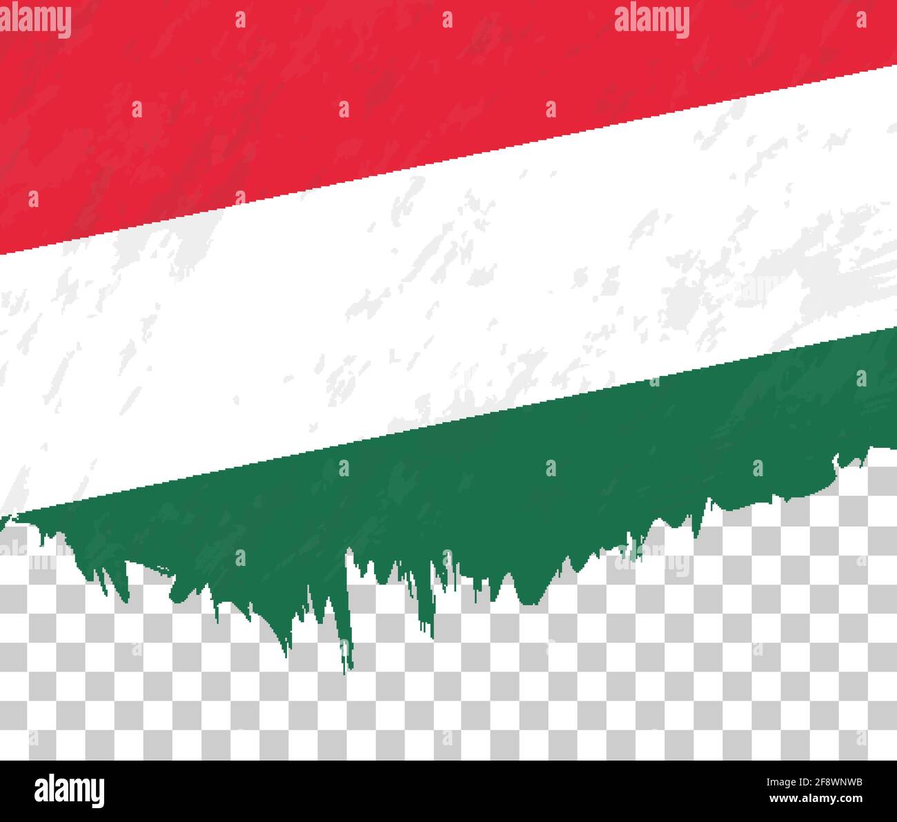 Grunge-style flag of Hungary on a transparent background. Vector ...