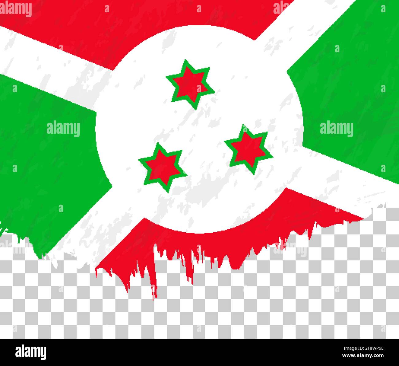 Grunge-style flag of Burundi on a transparent background. Vector ...