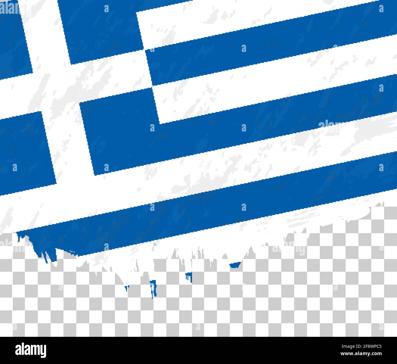 Grunge-style flag of Greece on a transparent background. Vector ...