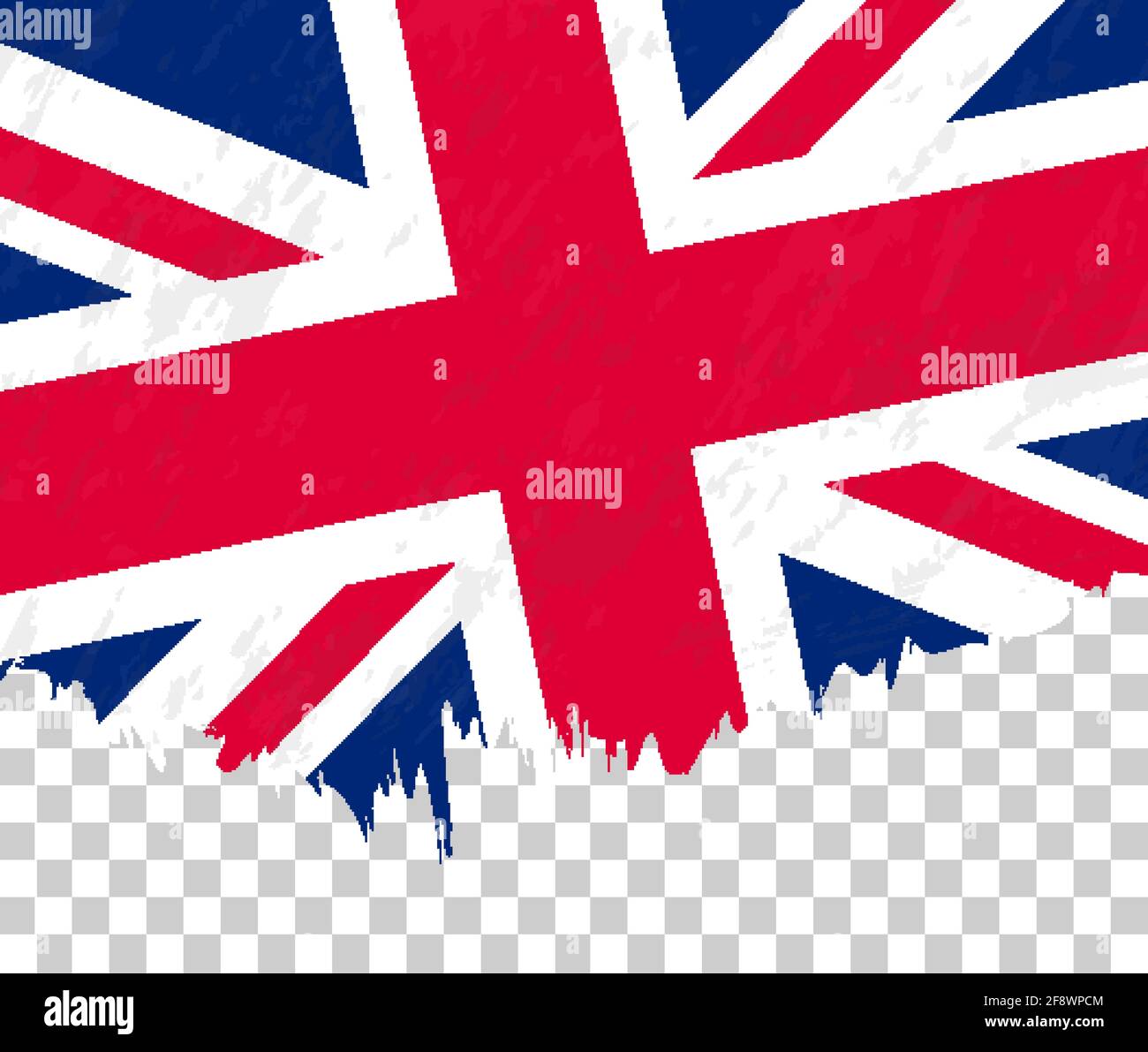 Grunge-style flag of United Kingdom on a transparent background. Vector ...