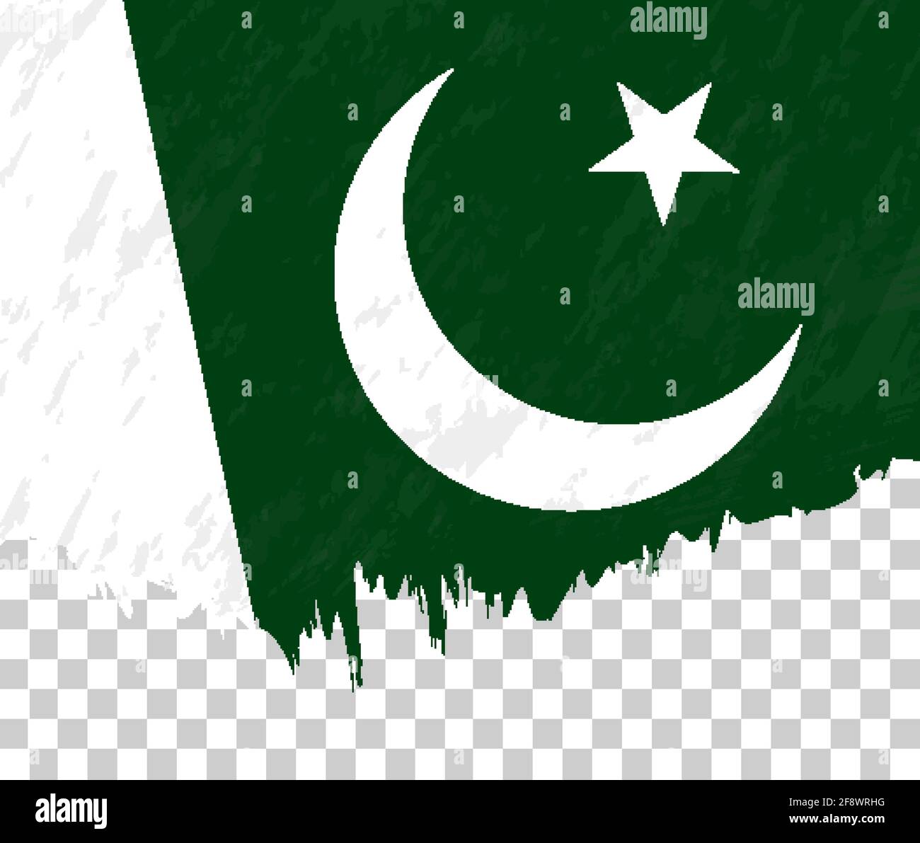 Grunge-style flag of Pakistan on a transparent background. Vector ...