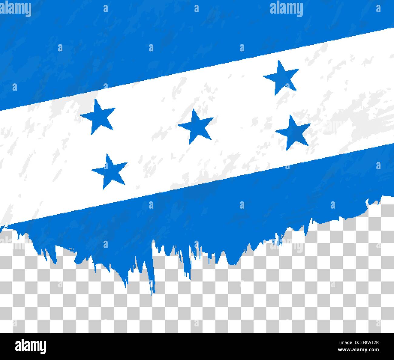 Grunge-style flag of Honduras on a transparent background. Vector ...