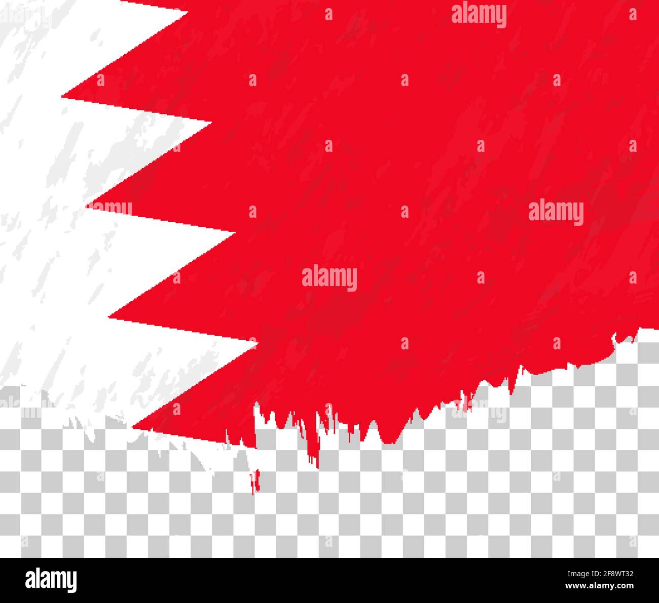 Grunge-style flag of Bahrain on a transparent background. Vector ...
