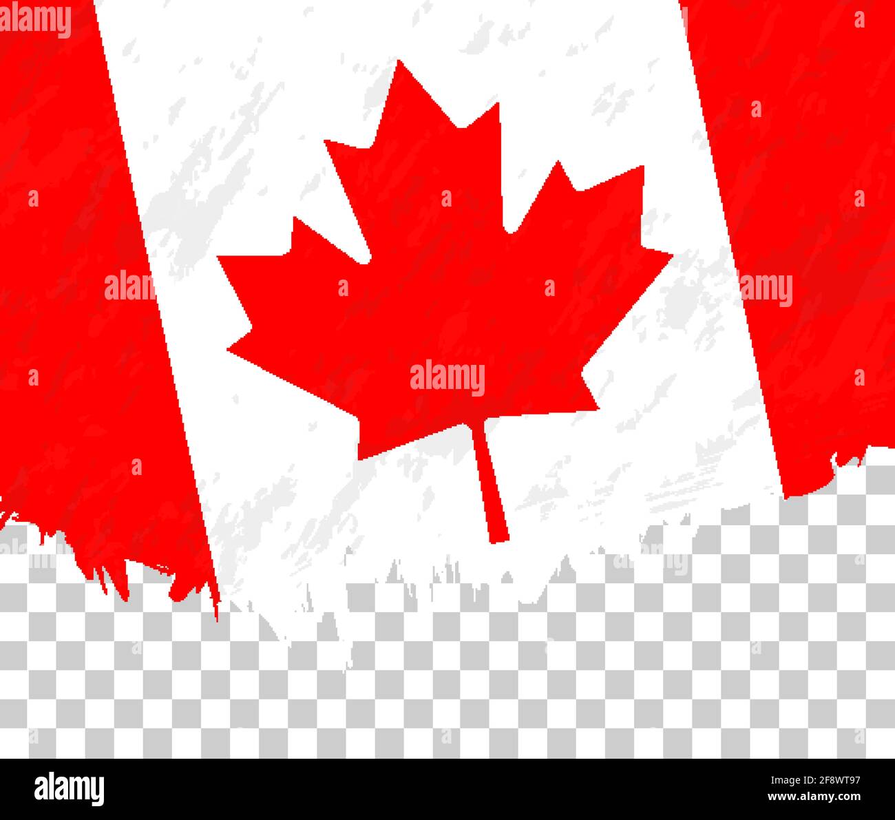 Grunge-style flag of Canada on a transparent background. Vector ...
