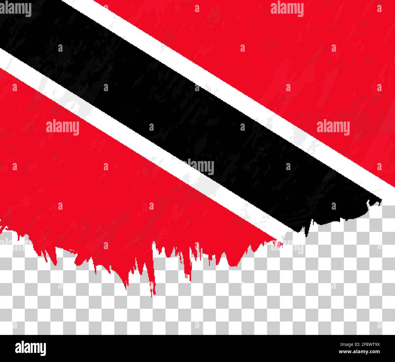 Grunge-style flag of Trinidad and Tobago on a transparent background ...