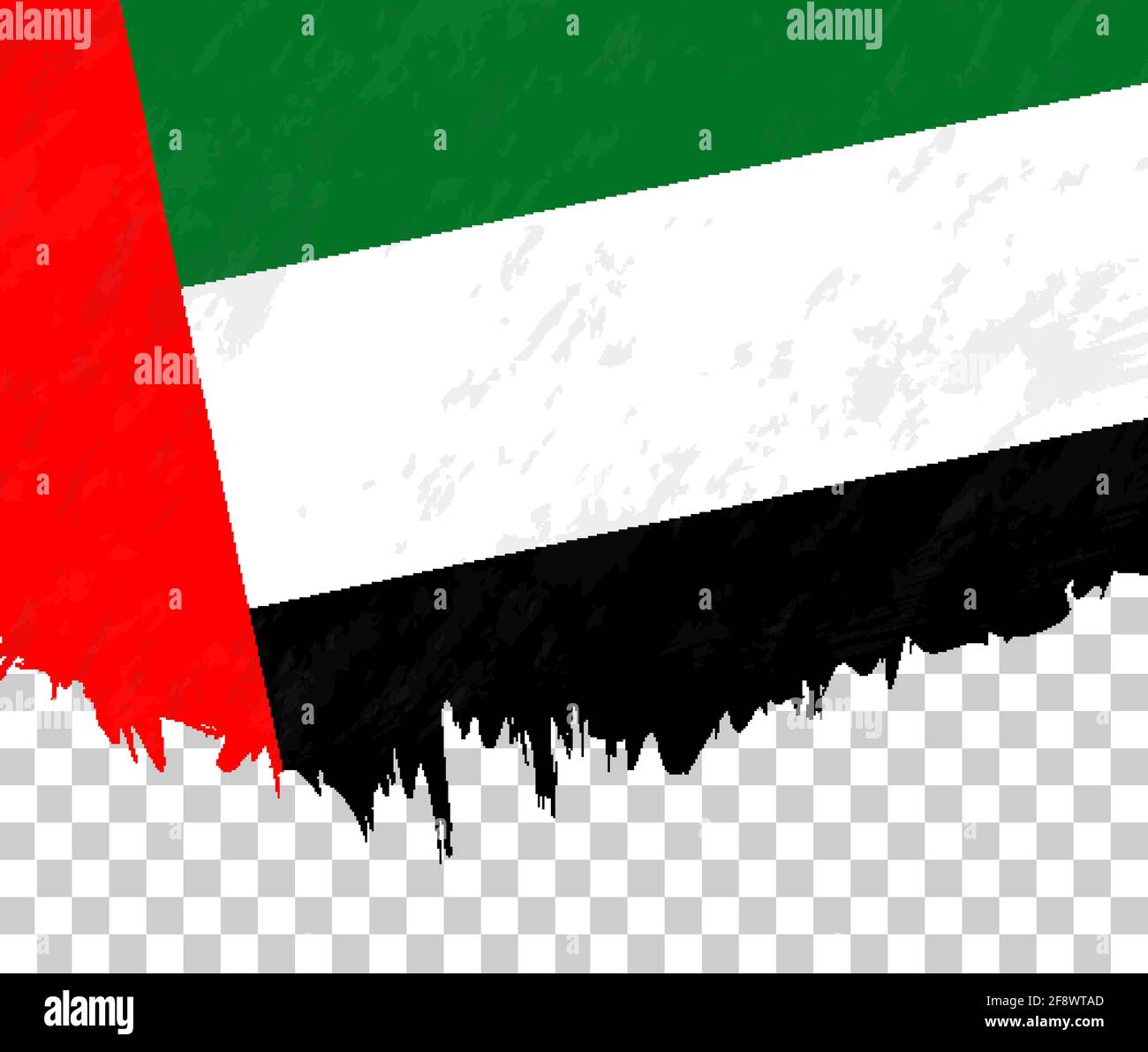 Grunge-style flag of United Arab Emirates on a transparent background ...