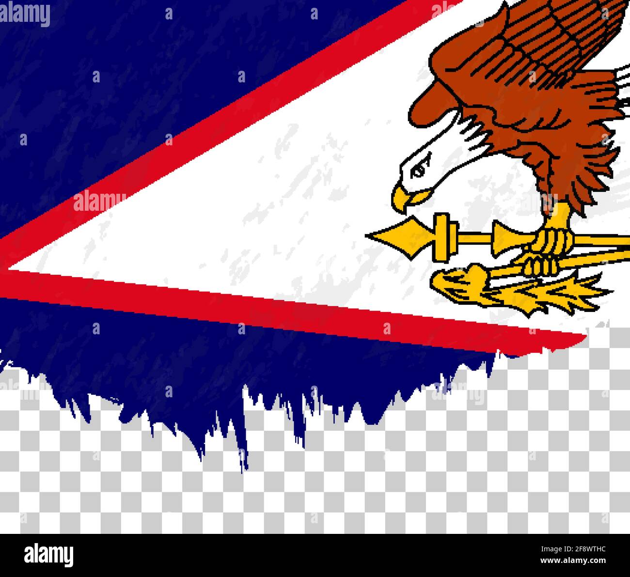 Grunge-style flag of American Samoa on a transparent background. Vector ...