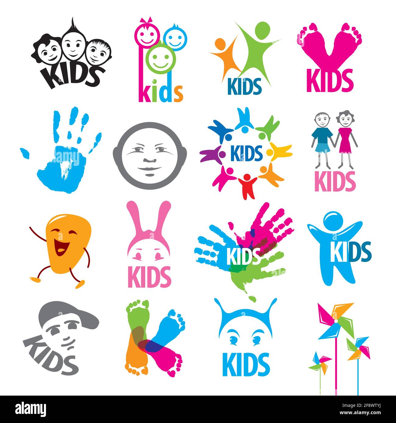 logo design kids vector Stock Vector Image & Art - Alamy