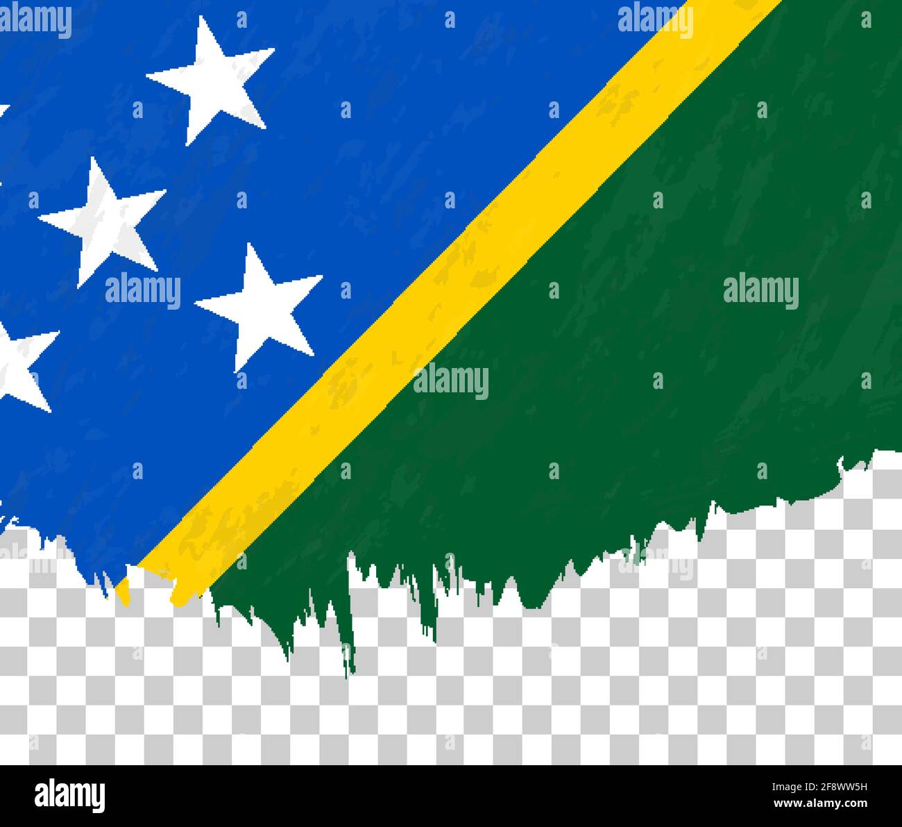 Grunge-style flag of Solomon Islands on a transparent background ...
