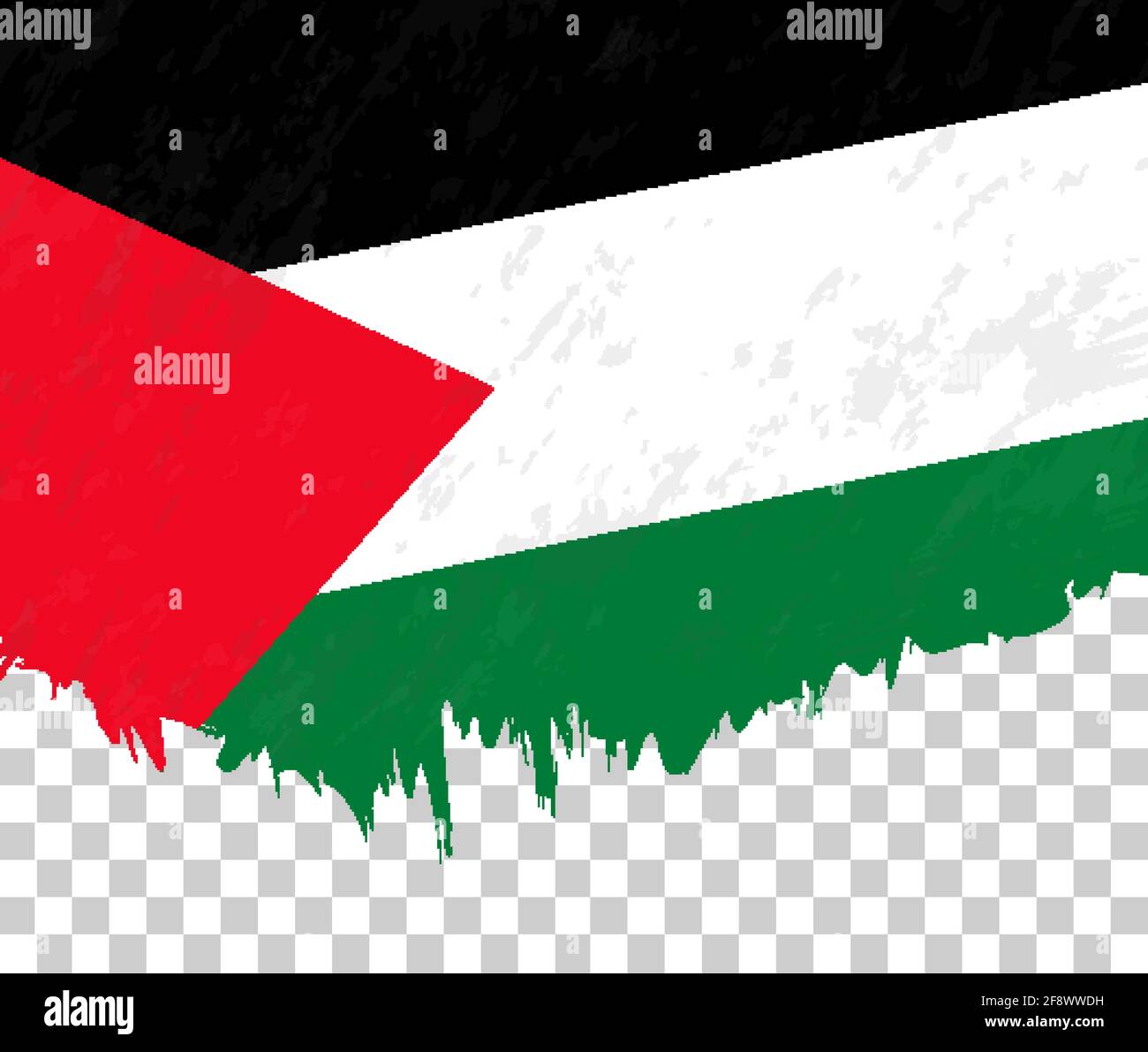 Grunge-style flag of Palestine on a transparent background. Vector ...