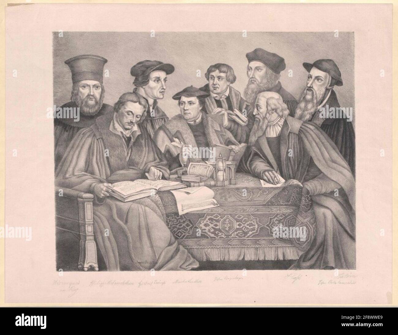 Group picture eight religious reformers Stock Photo - Alamy