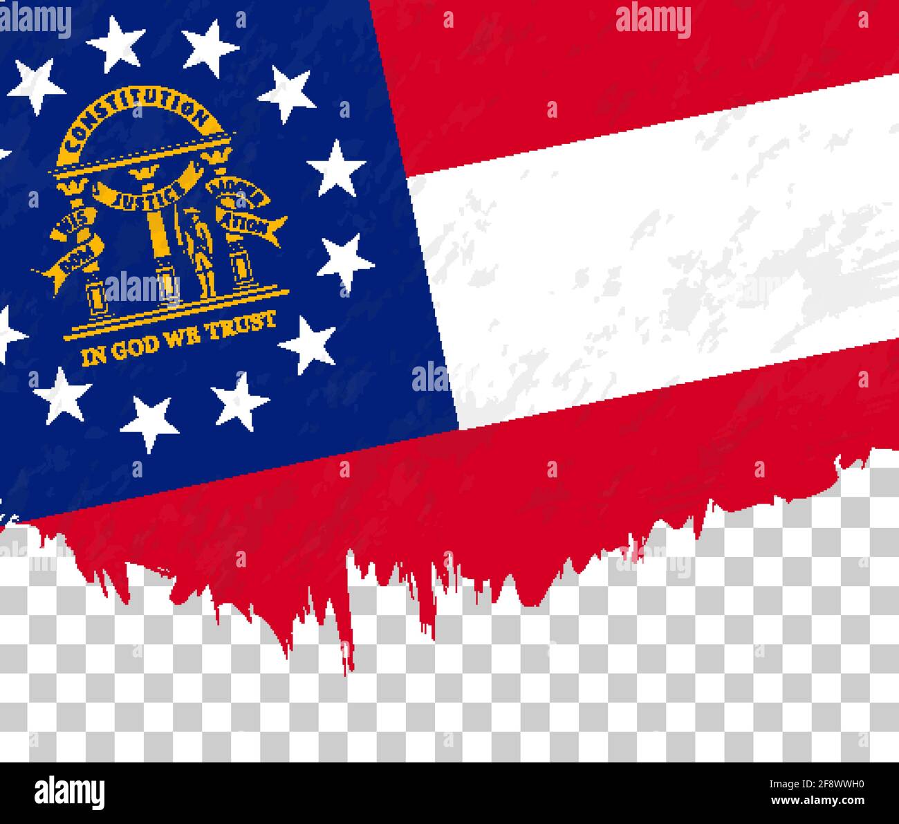 Grunge-style flag of Georgia on a transparent background. Vector ...