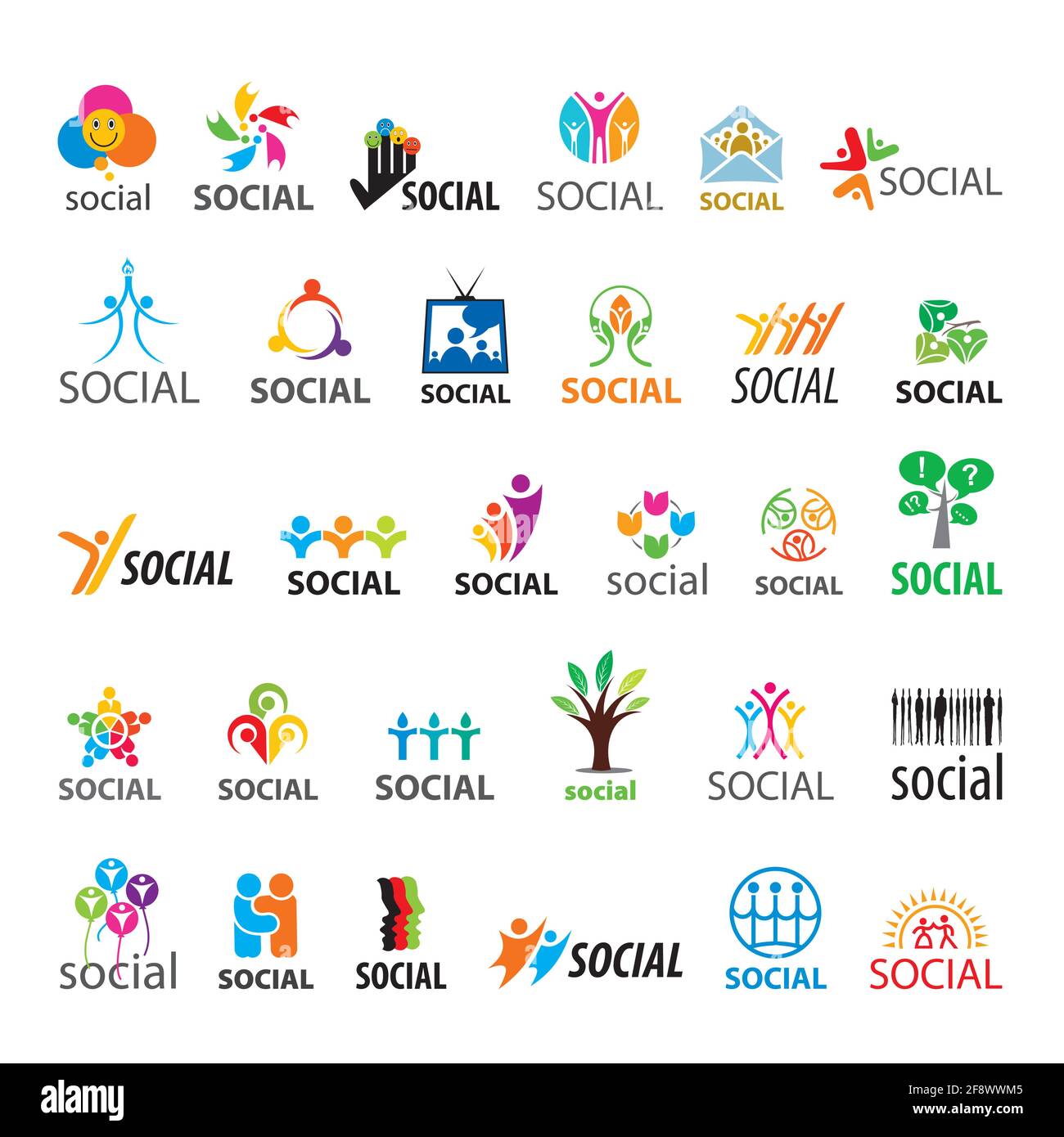 logo design social vector Stock Vector Image & Art - Alamy