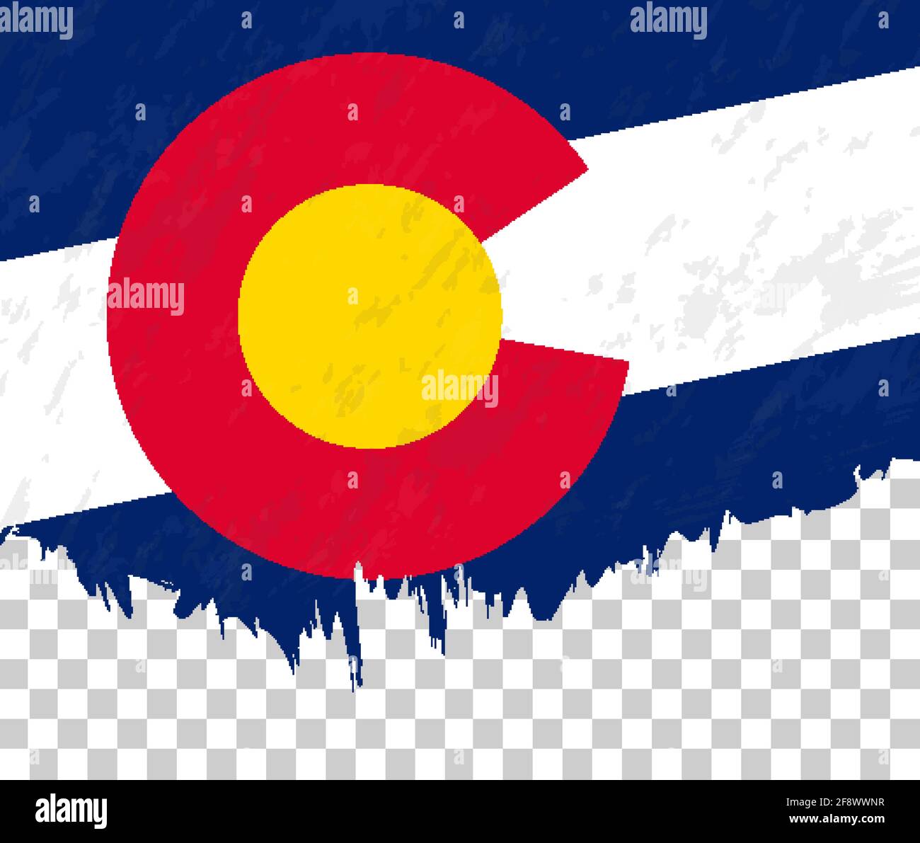 Grunge-style flag of Colorado on a transparent background. Vector ...
