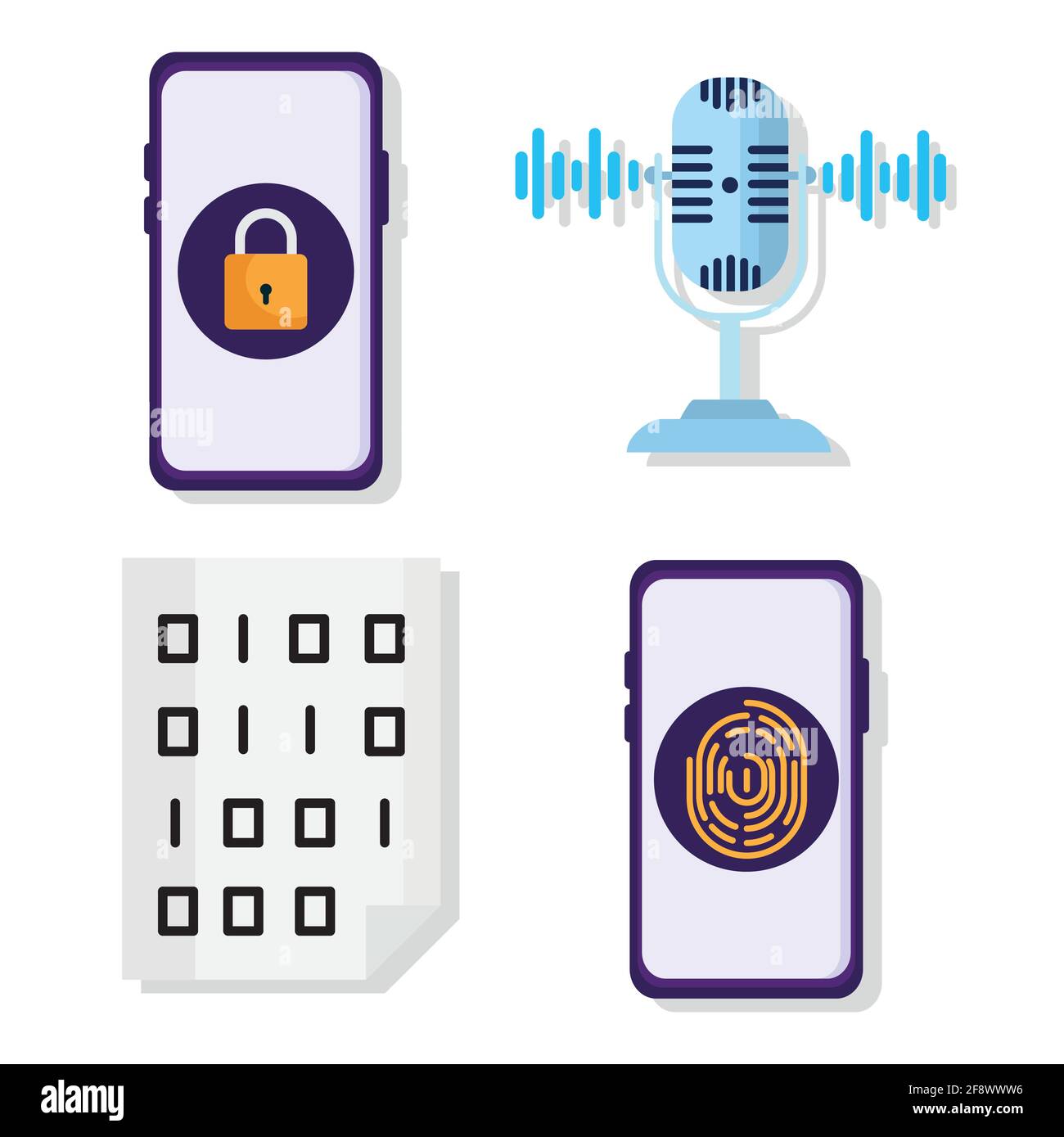 four biometric verification icons Stock Vector Image & Art - Alamy