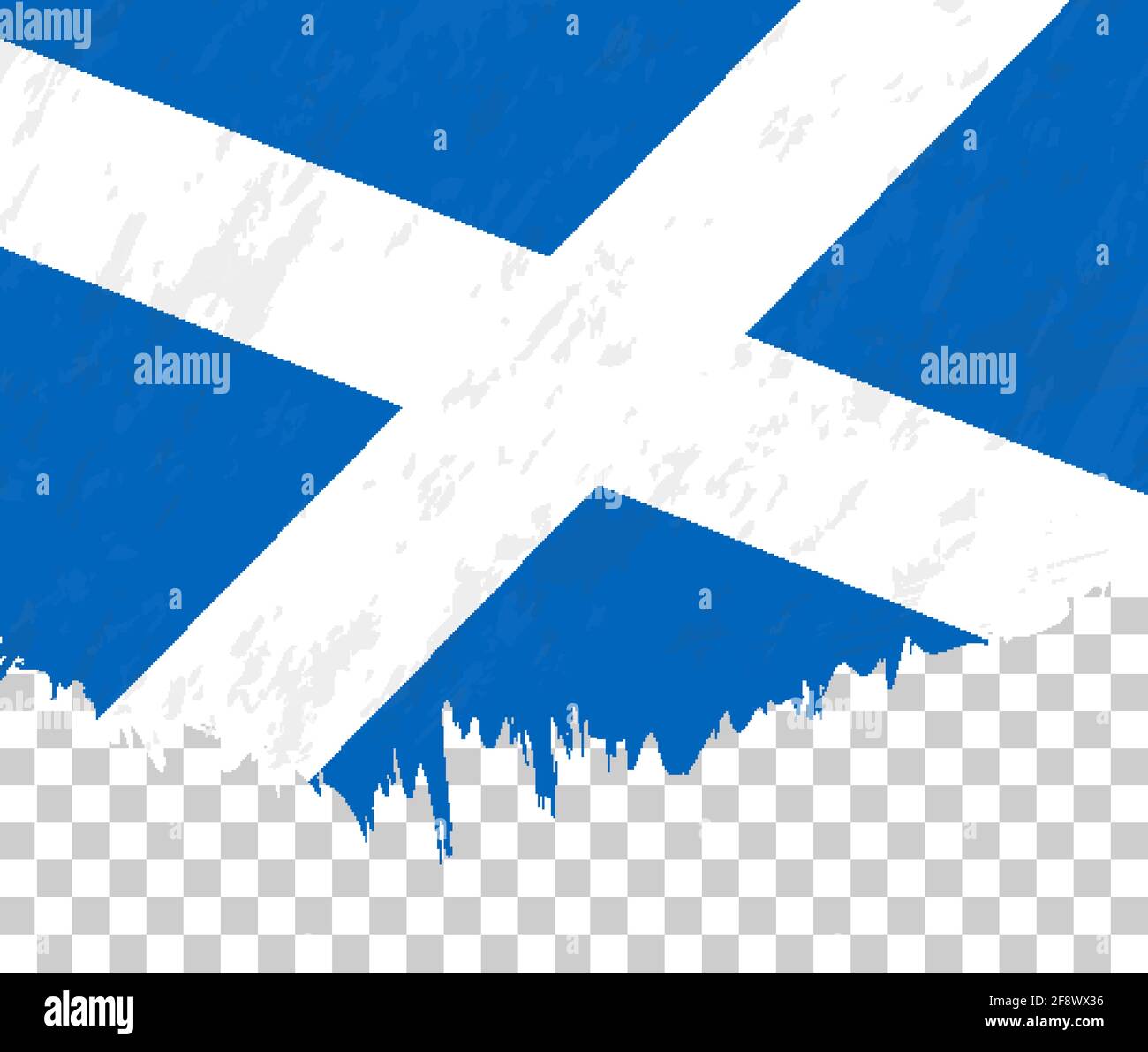 Grunge-style flag of Scotland on a transparent background. Vector ...