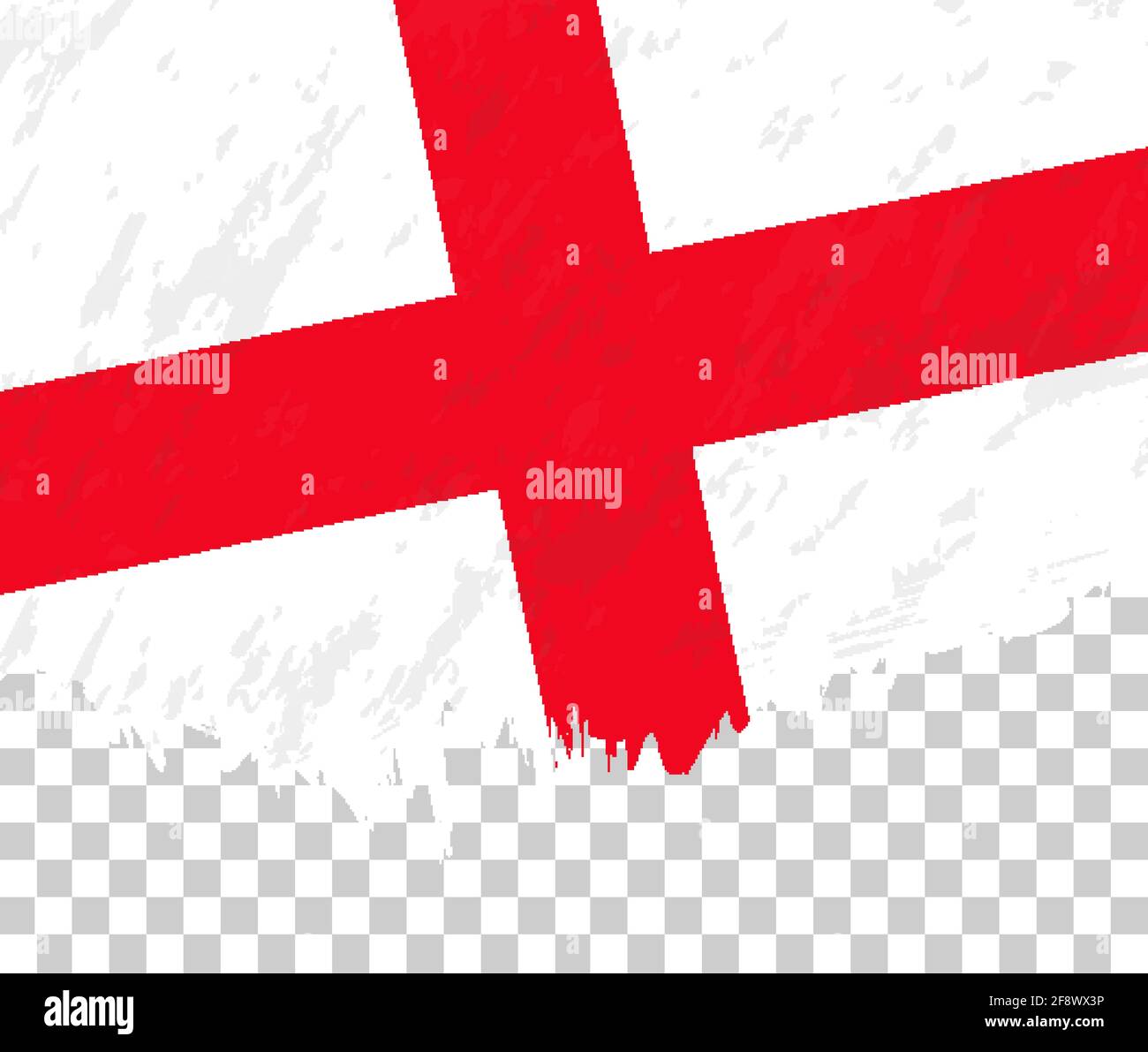 Grunge-style flag of England on a transparent background. Vector ...