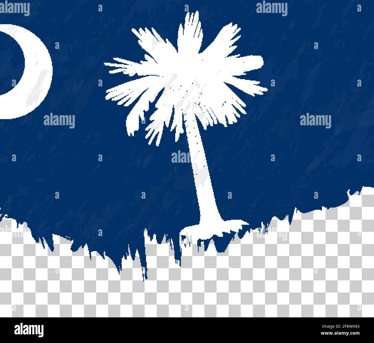 Grunge-style flag of South Carolina on a transparent background. Vector ...