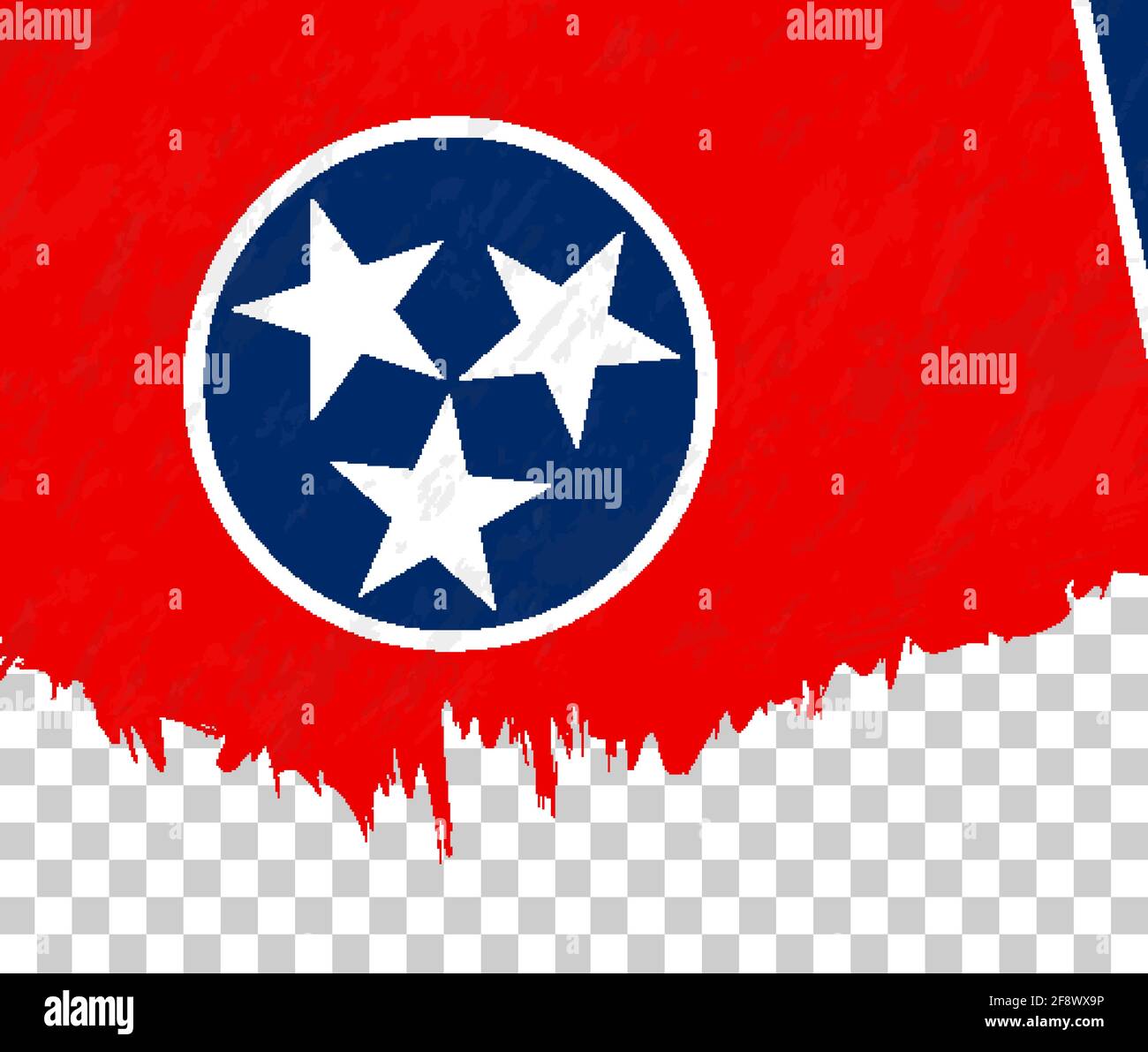 Grunge-style flag of Tennessee on a transparent background. Vector ...