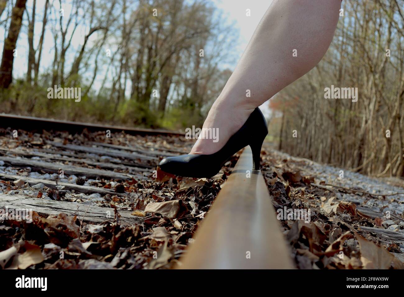 heel on track Stock Photo - Alamy