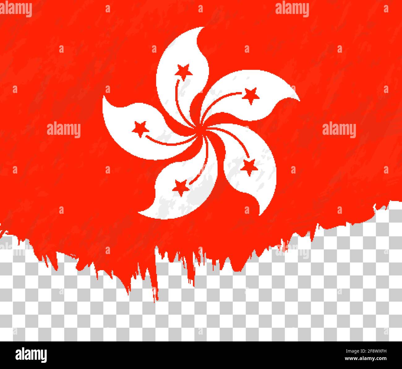Grunge-style flag of Hong Kong on a transparent background. Vector ... Grunge-style flag of Hong Kong on a transparent background. Vector ...