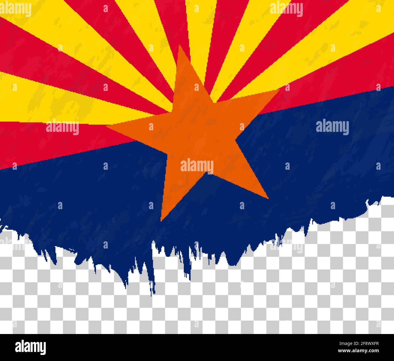 Grunge-style flag of Arizona on a transparent background. Vector ...