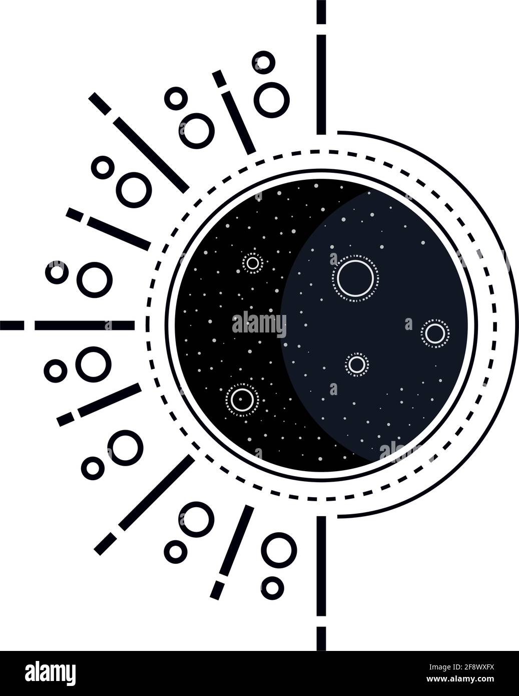 waxing crescent moon phase Stock Vector Image & Art - Alamy