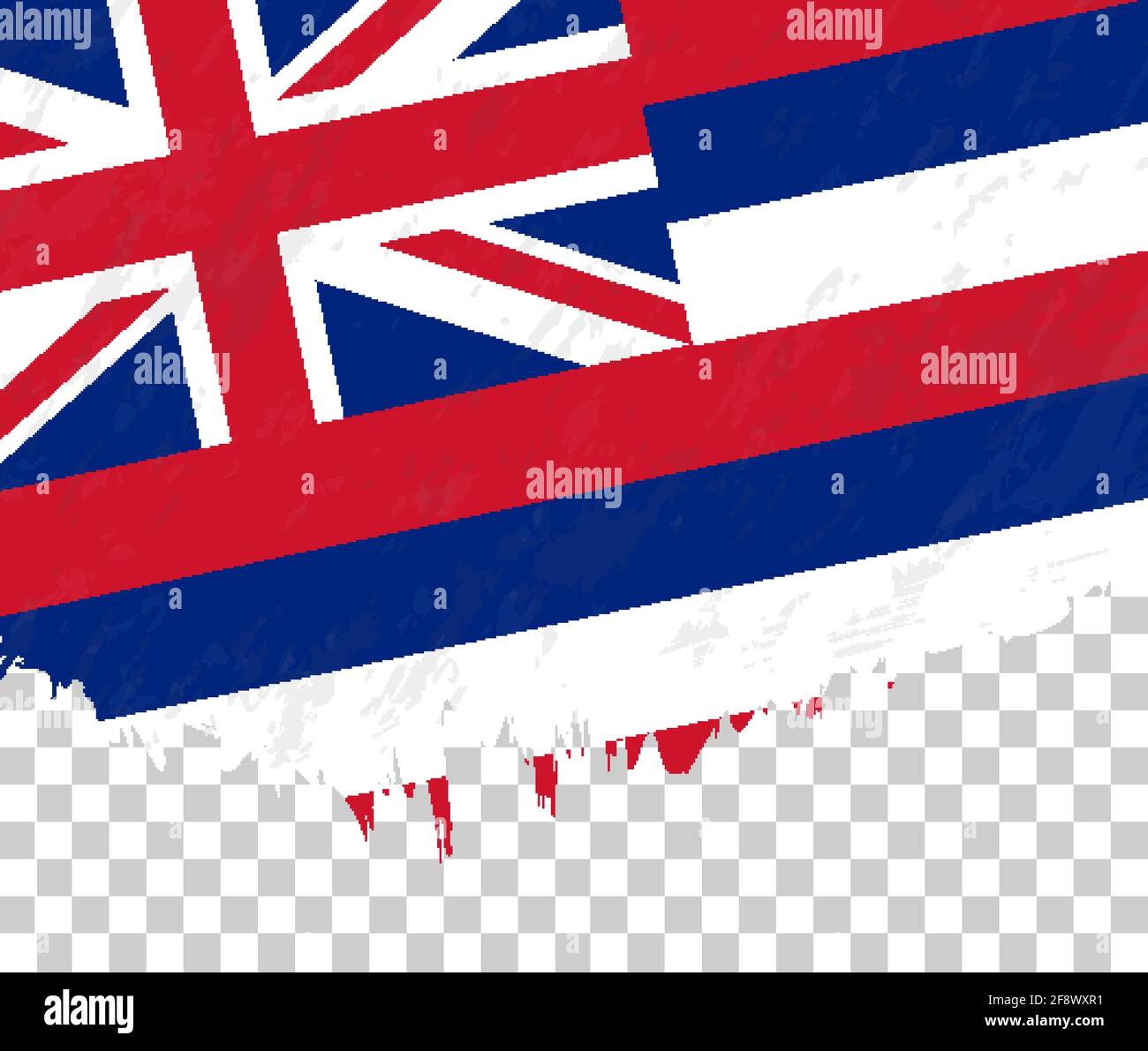 Grunge-style flag of Hawaii on a transparent background. Vector ...