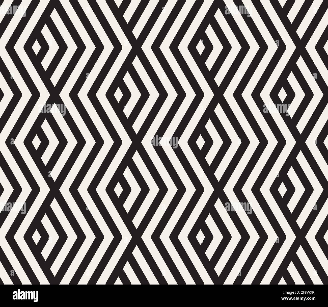 Vector seamless pattern. Repeating abstract background. Black and white ...