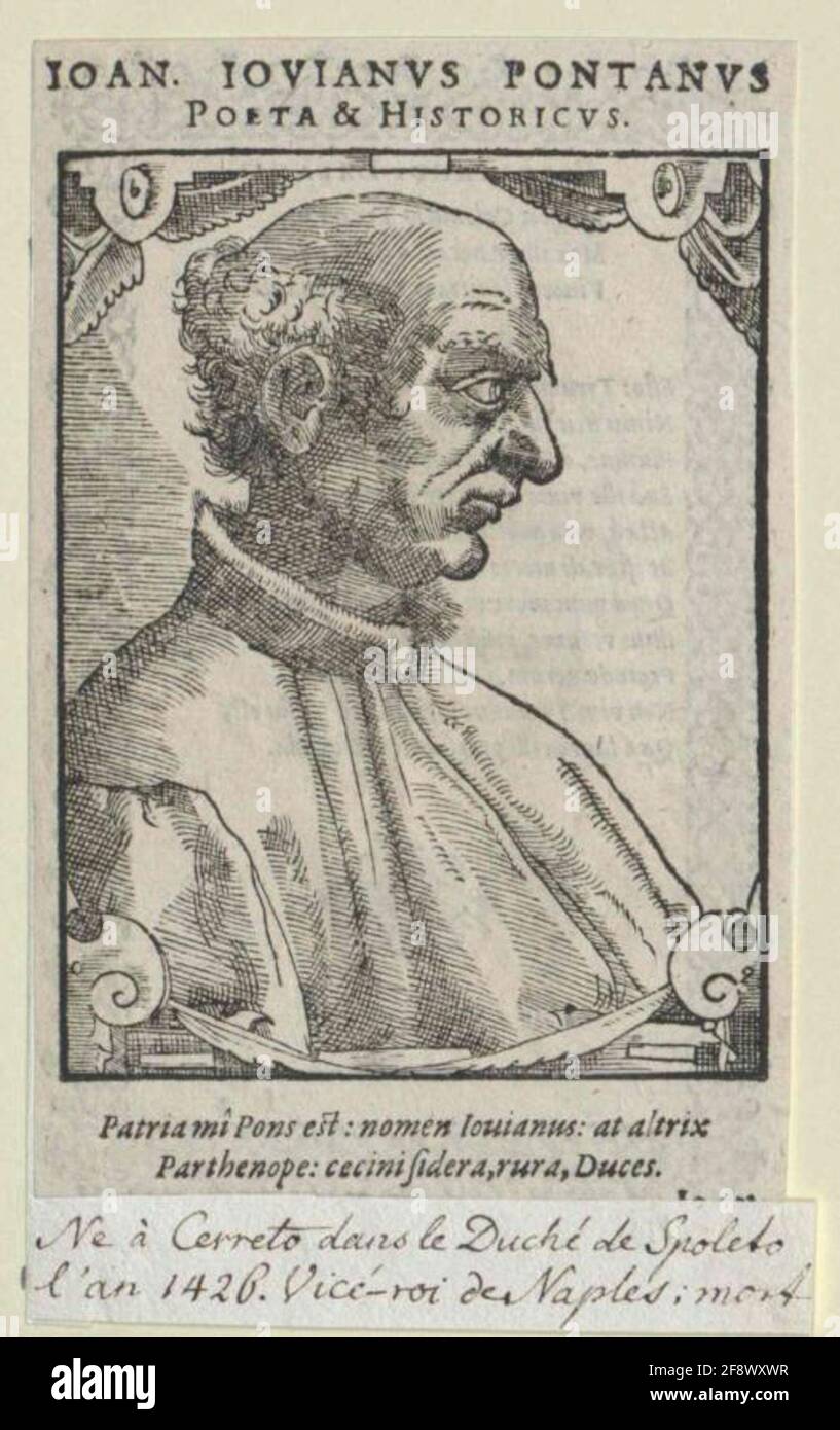 Pontano, Giovanni Gioviano Stock Photo - Alamy