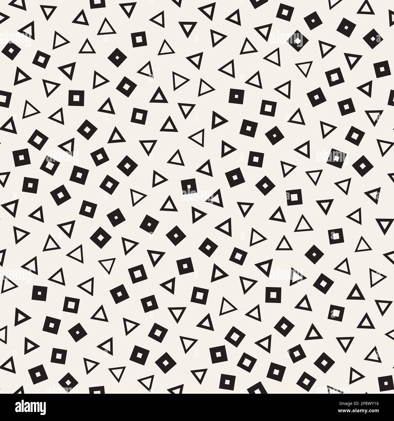 Seamless chaotic patterns. Randomly scattered geometric shapes ...