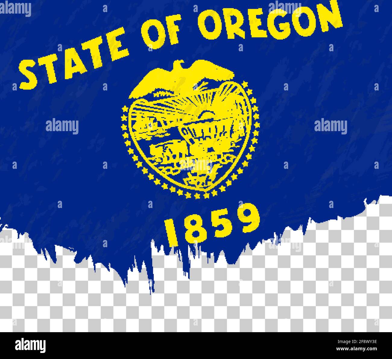 Grunge-style flag of Oregon on a transparent background. Vector ...