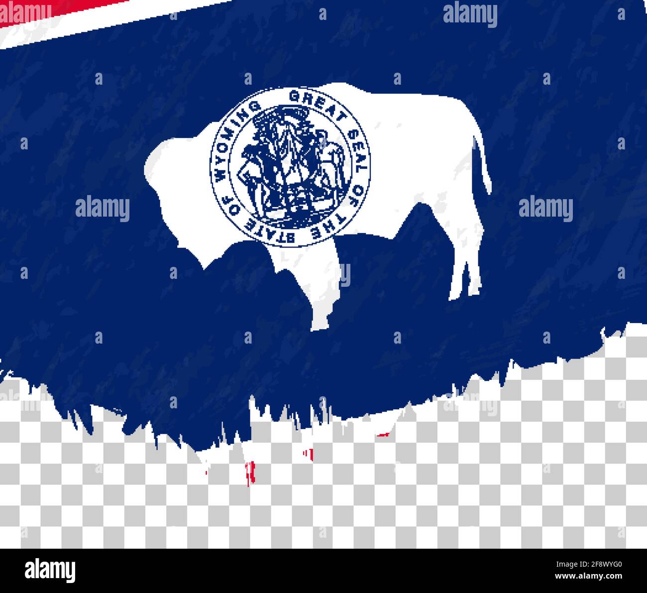 Grunge-style flag of Wyoming on a transparent background. Vector ...