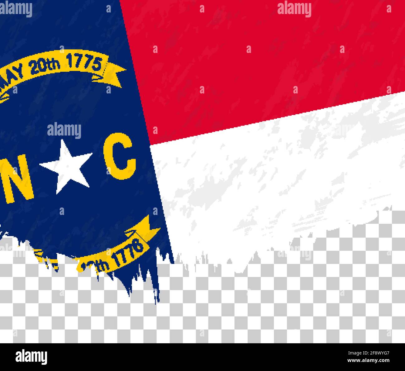 Grunge-style flag of North Carolina on a transparent background. Vector ...