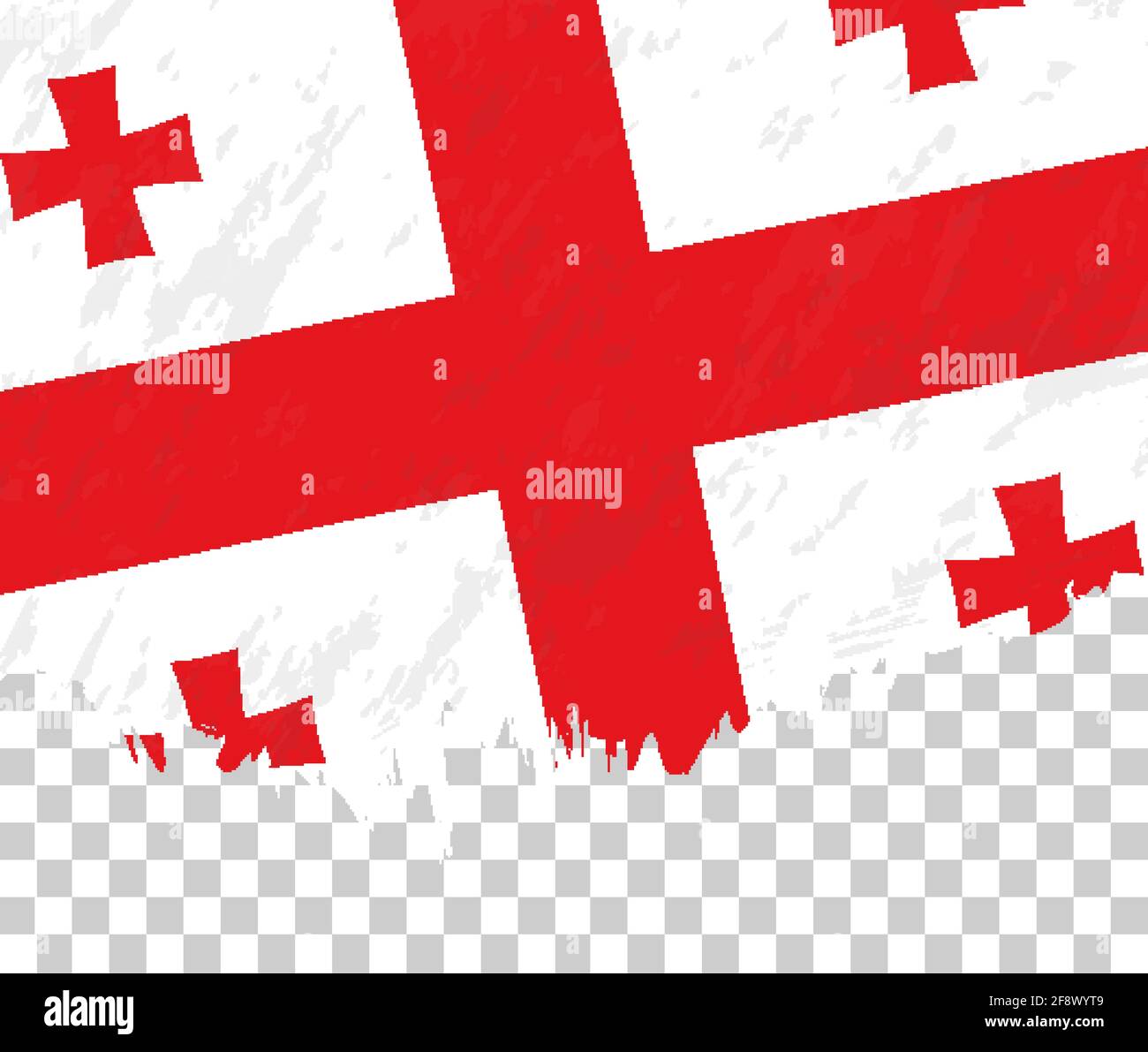 Grunge-style flag of Georgia on a transparent background. Vector ...