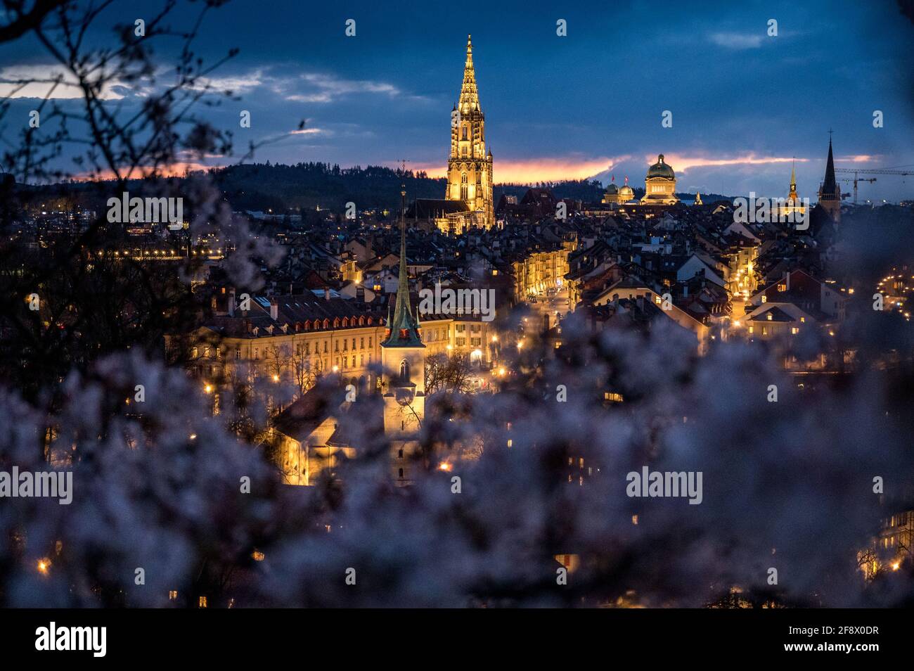 oldtown of Bern at night Stock Photo - Alamy