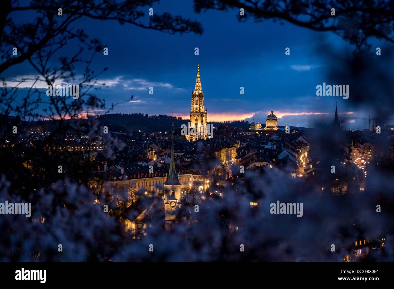 oldtown of Bern at night Stock Photo - Alamy